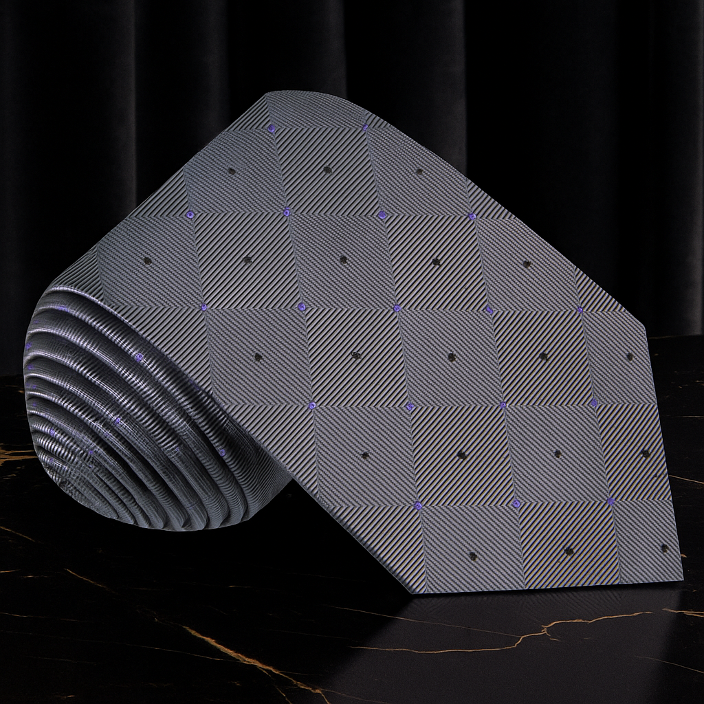 Grey & Purple Geometric Necktie – Modern Men’s Style