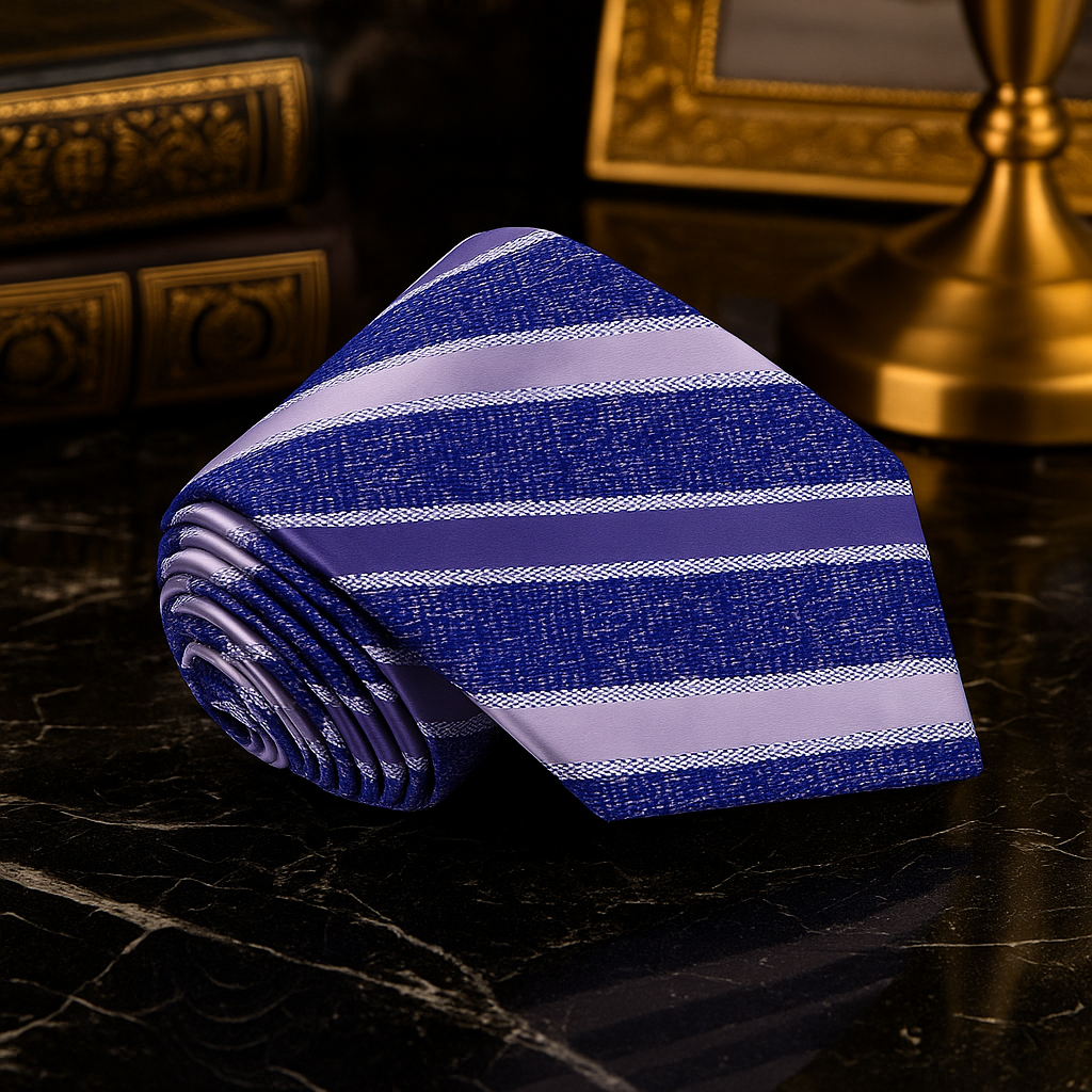 Blue & Purple Wakefield Stripe Necktie – Modern Bold Pattern