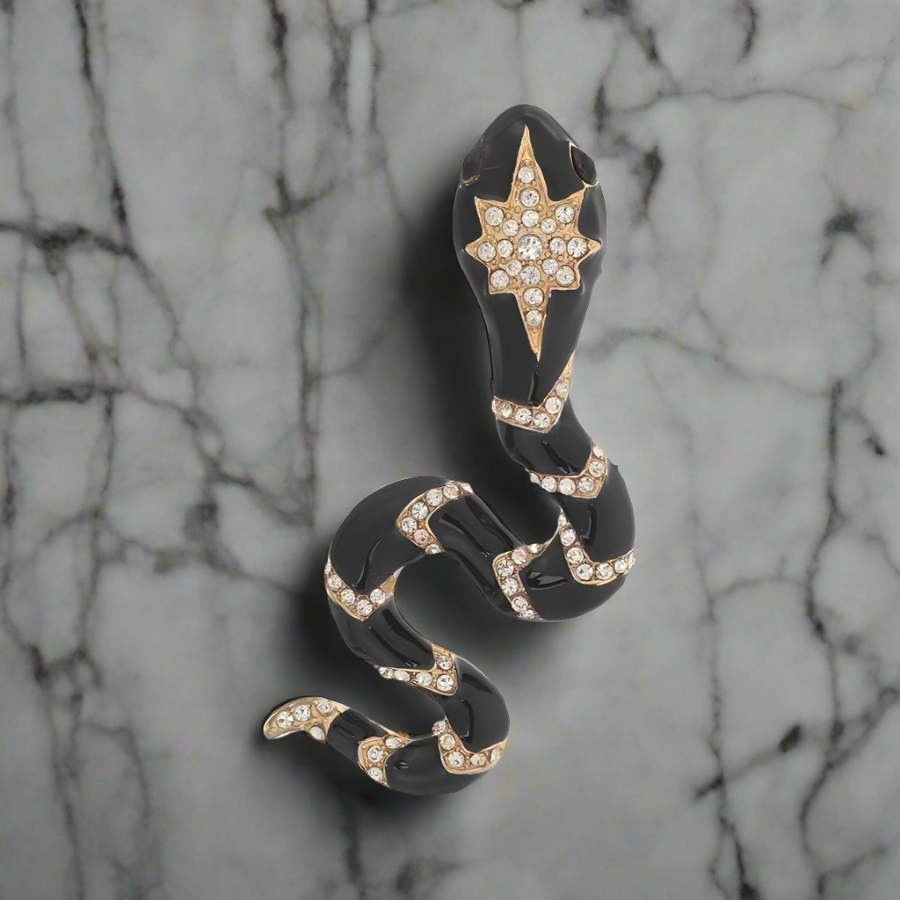 Jeweled Snake Lapel Pin