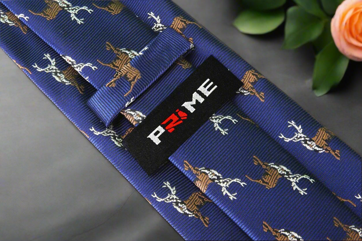 Blue Wildwood Stag Abstract Necktie