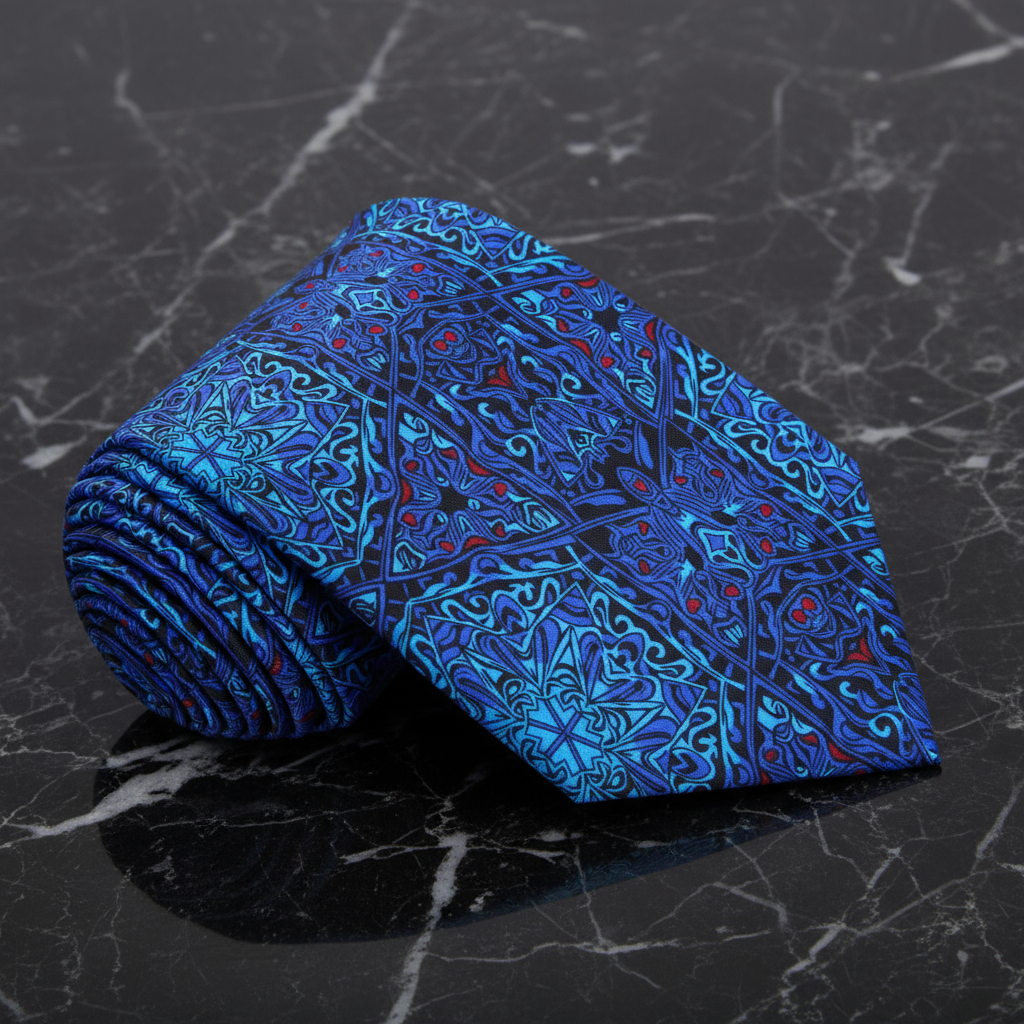 Blue Abstract Necktie | Formal & Creative Men’s Accessories