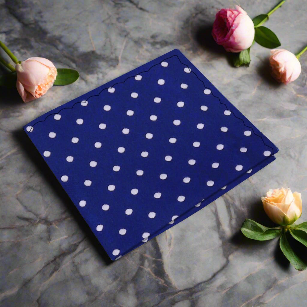 Blue Milan Polka Pocket Square