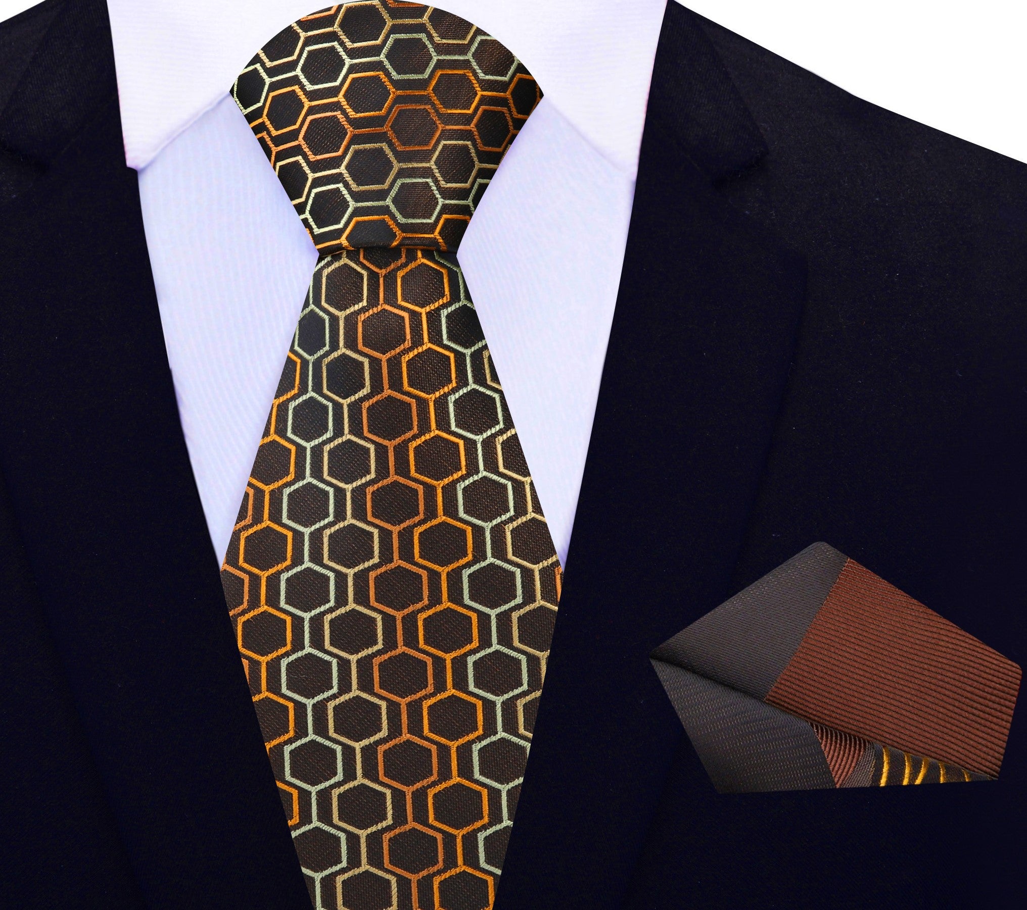 Brown 3D Geometric Necktie