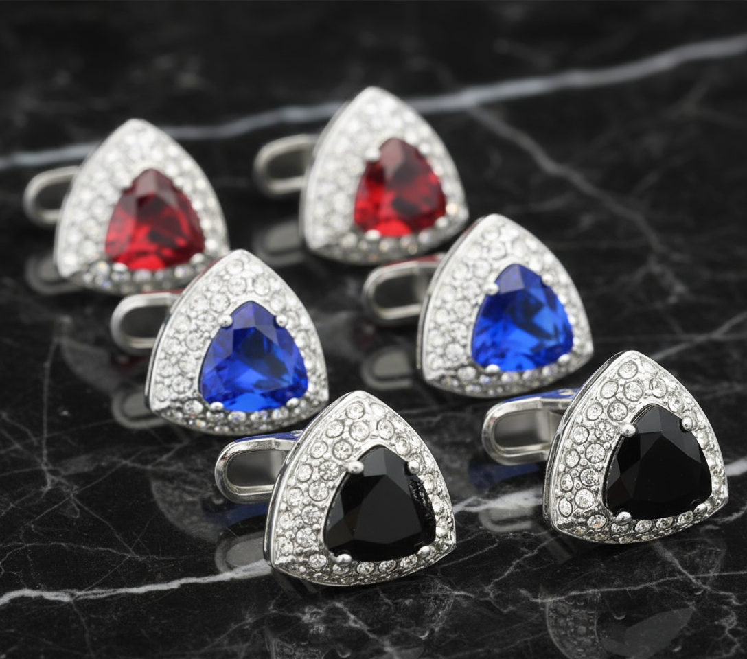 Diamond-Shaped Cufflinks Collection | Gold, Silver & Chrome Designs ...