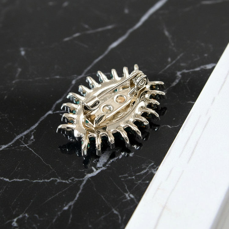 Mystic Eye Lapel Pin – Clear or Black Stone Zinc Alloy Accessory