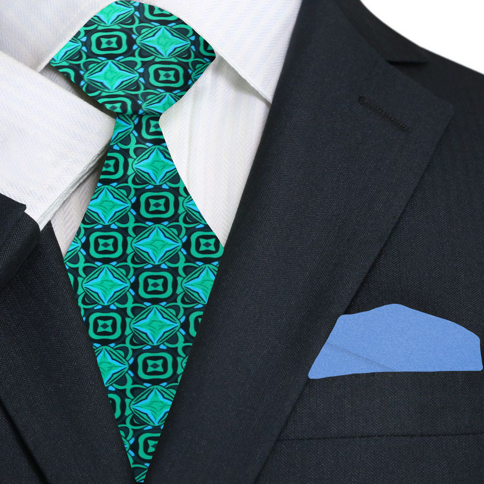 Green Gemstones Geometric Necktie