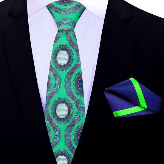 Green Fusion Abstract Necktie