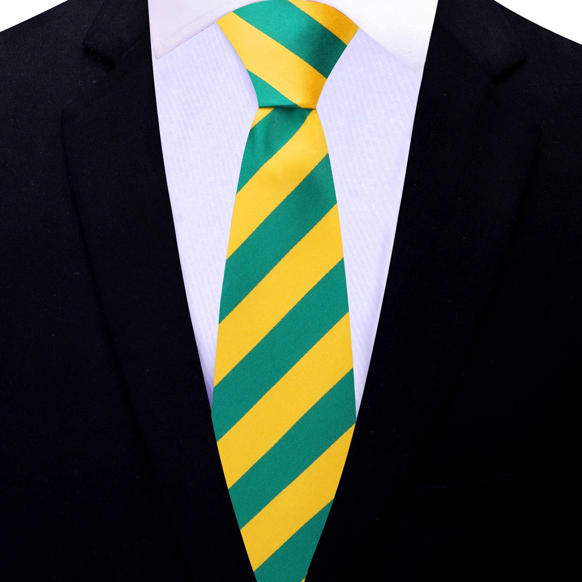 Green & Yellow Block Stripe Necktie | Bold Men’s Style