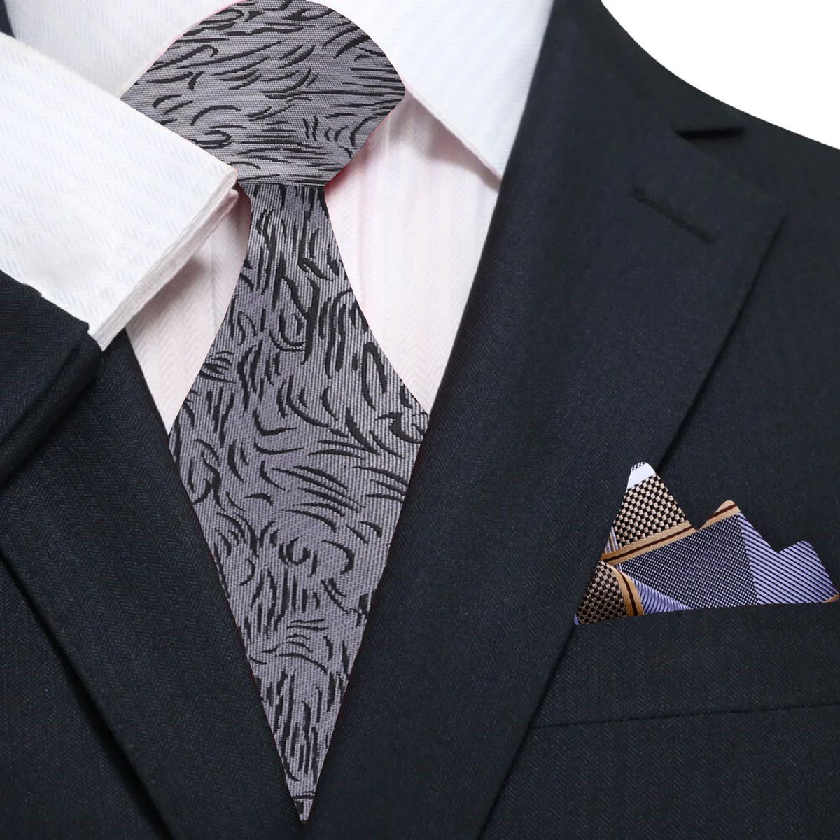 Eternal Grey Abstract Necktie