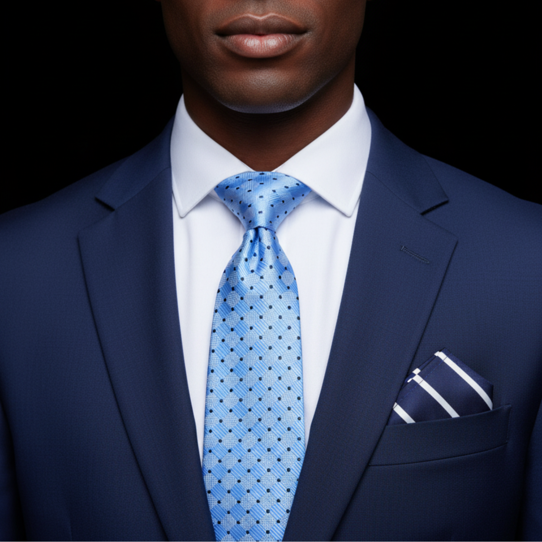 Light Blue Geometric Necktie | Subtle Pattern with Modern Polish