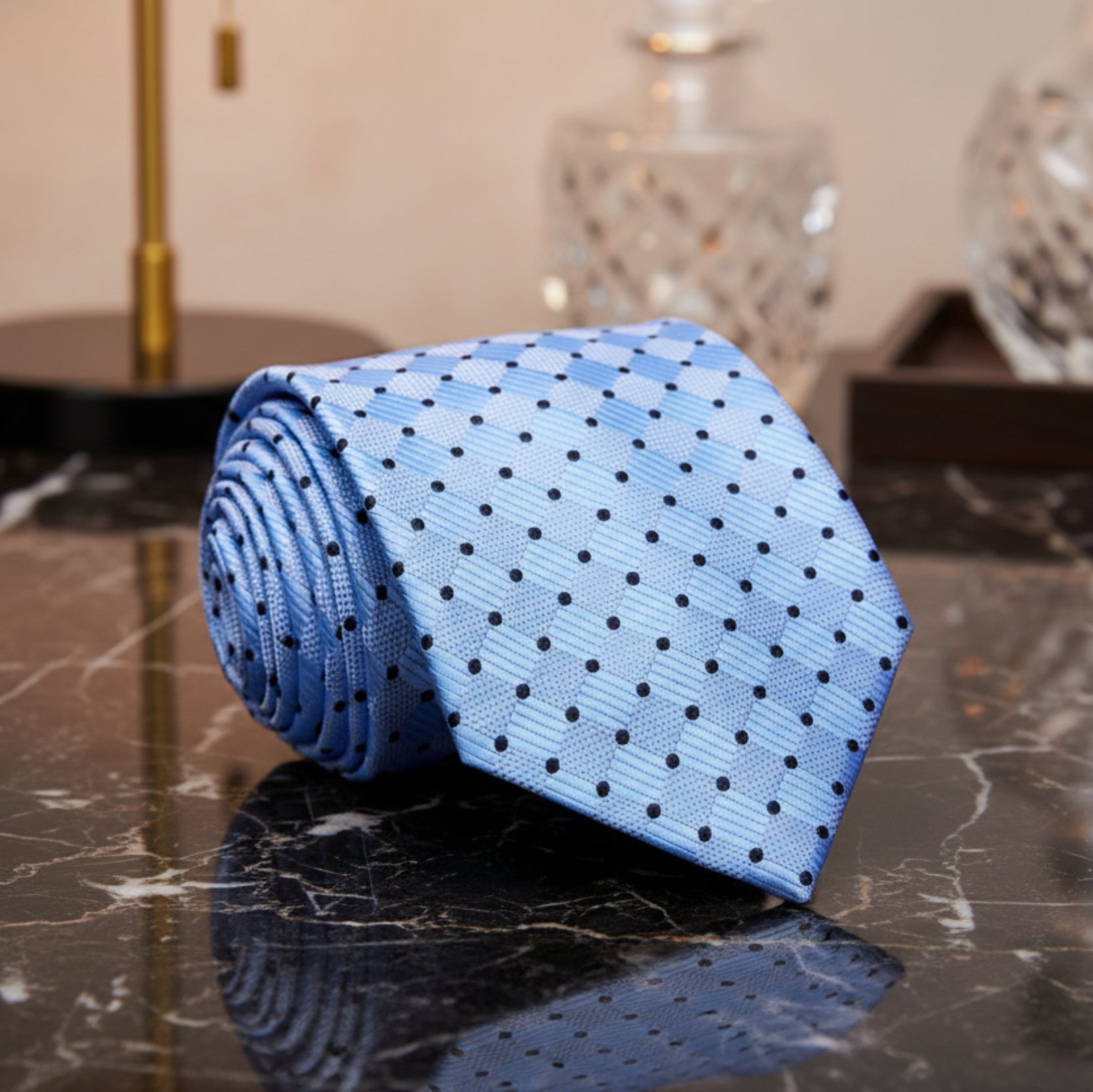 Light Blue Geometric Necktie | Subtle Pattern with Modern Polish