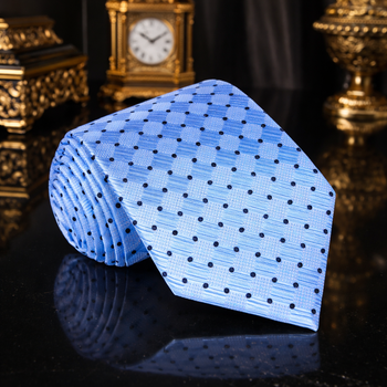 Light Blue Geometric Necktie | Subtle Pattern with Modern Polish