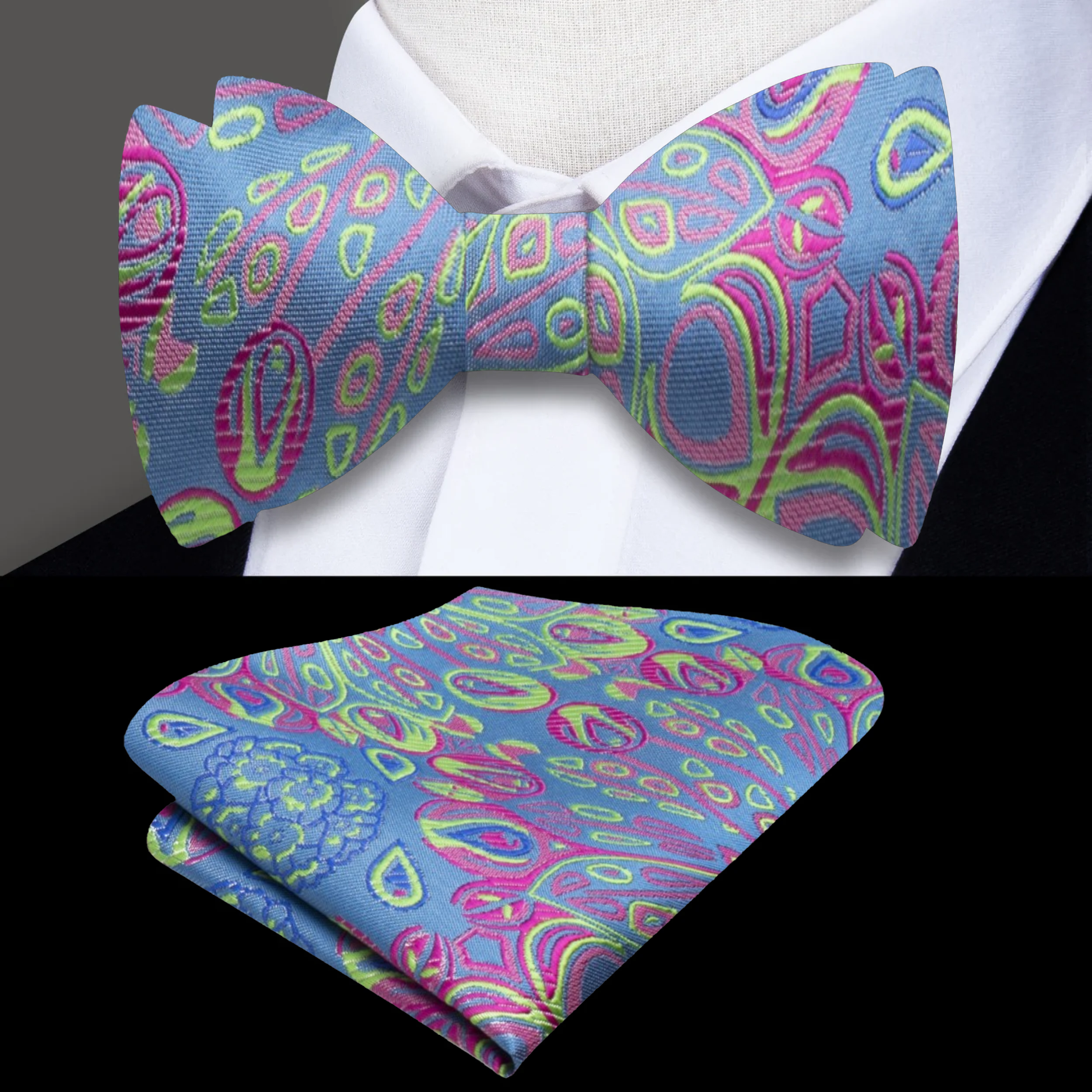 Bold Peacock Feather Bow Tie | Elegant Men’s Accessory