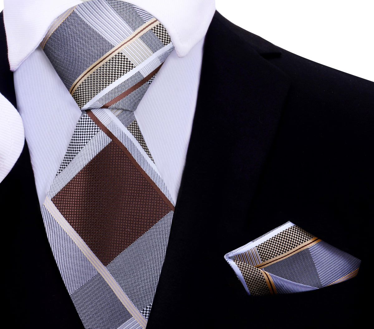 Omega Geometric Plaid Necktie