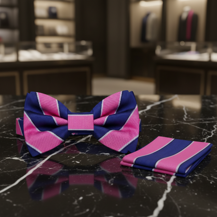 College Stripe Bow Tie