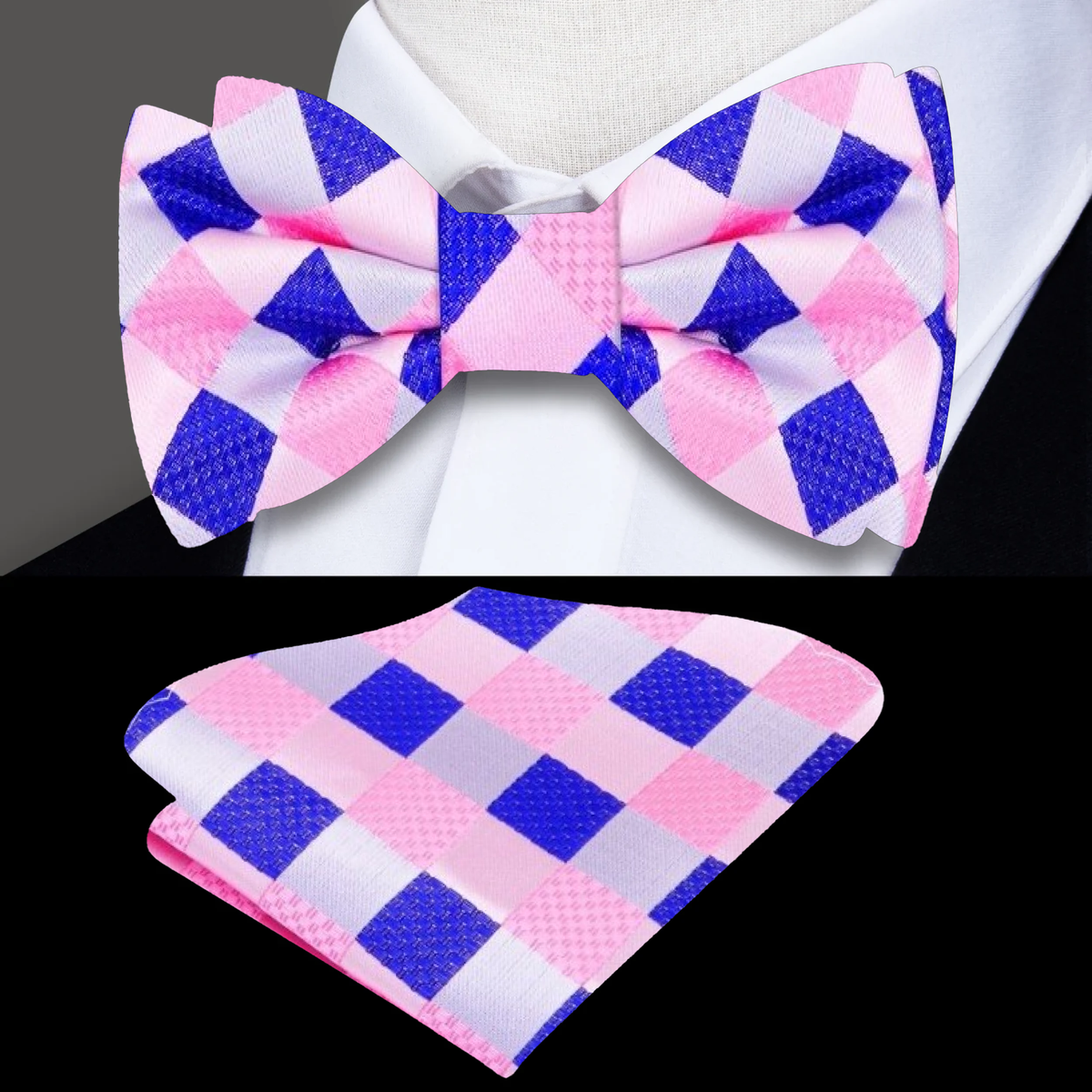 Fresh Check Self-Tie Bow Tie