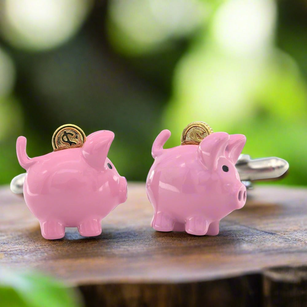 Piggie Bank Cuff-links