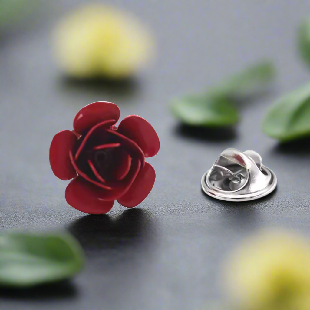 Red Rose Lapel Pin
