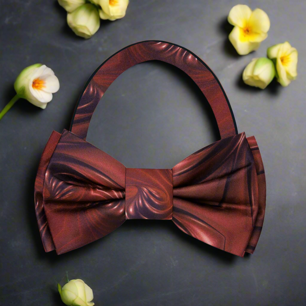 Smooth Chocolate Swirl Bow Tie