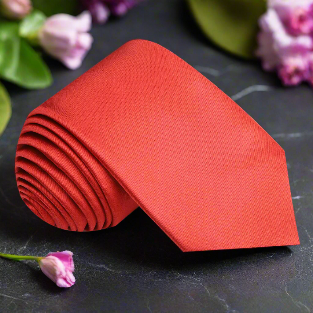 Solid Bright Red Necktie