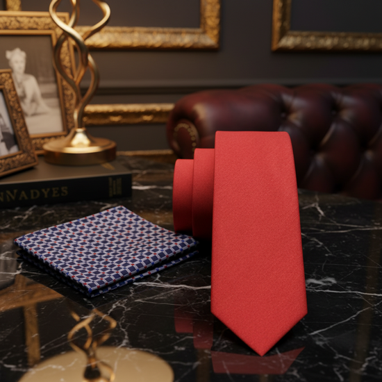 Solid Bright Red Necktie