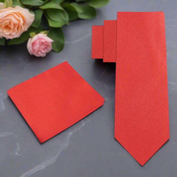 Solid Red Necktie