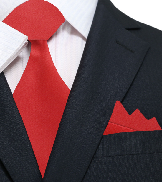Solid Bright Red Necktie