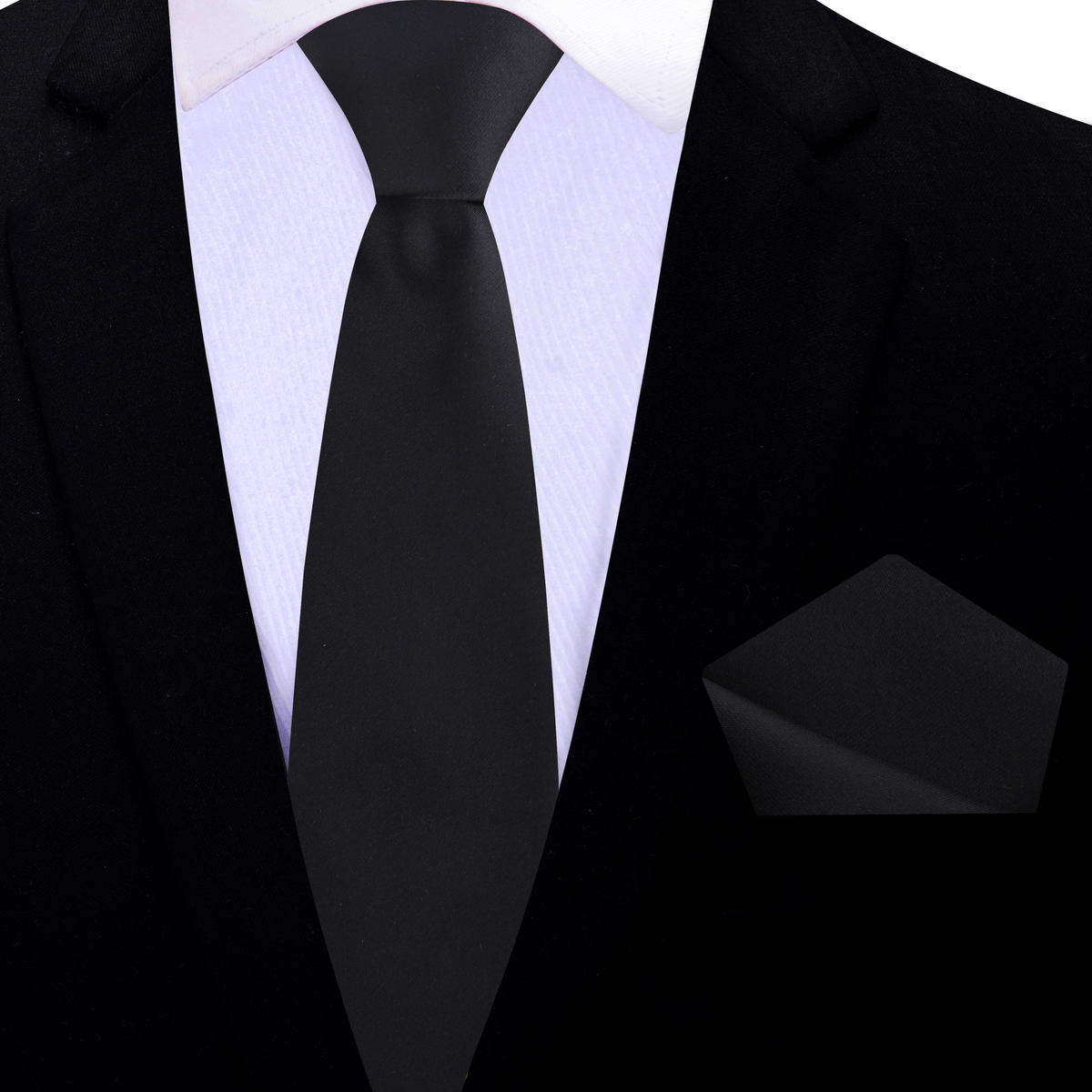 Solid Black Formal Necktie