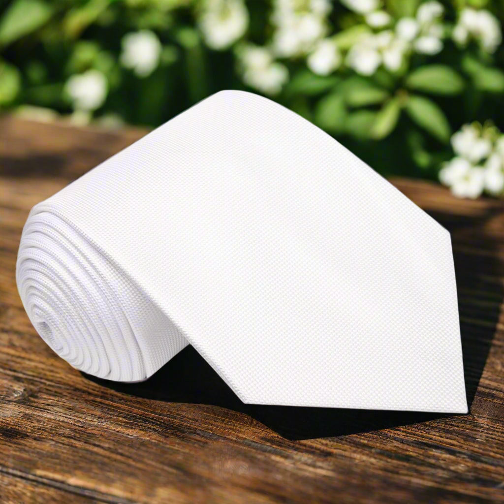 Solid White Necktie