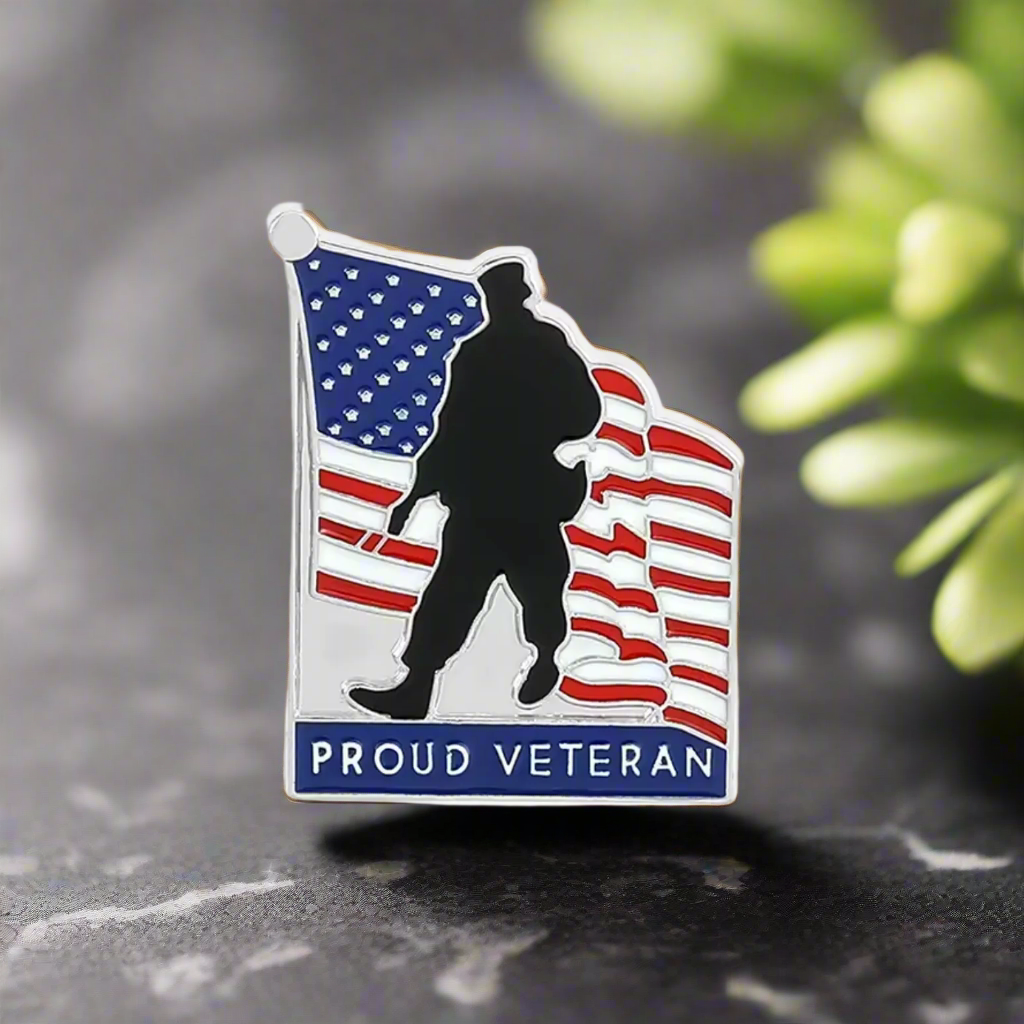 Soldier American Flag Lapel Pin