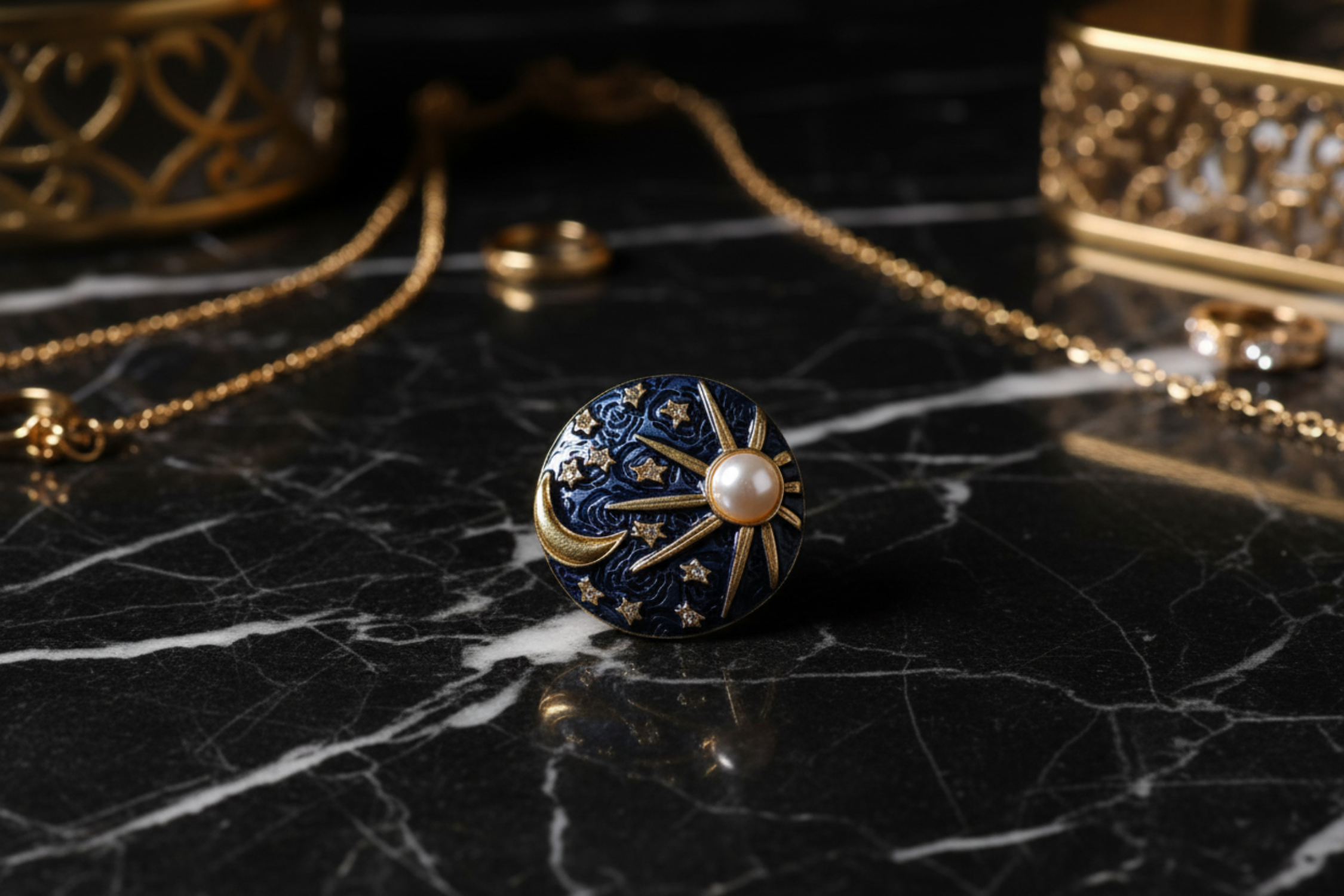 Sun Moon & Stars Lapel Pin