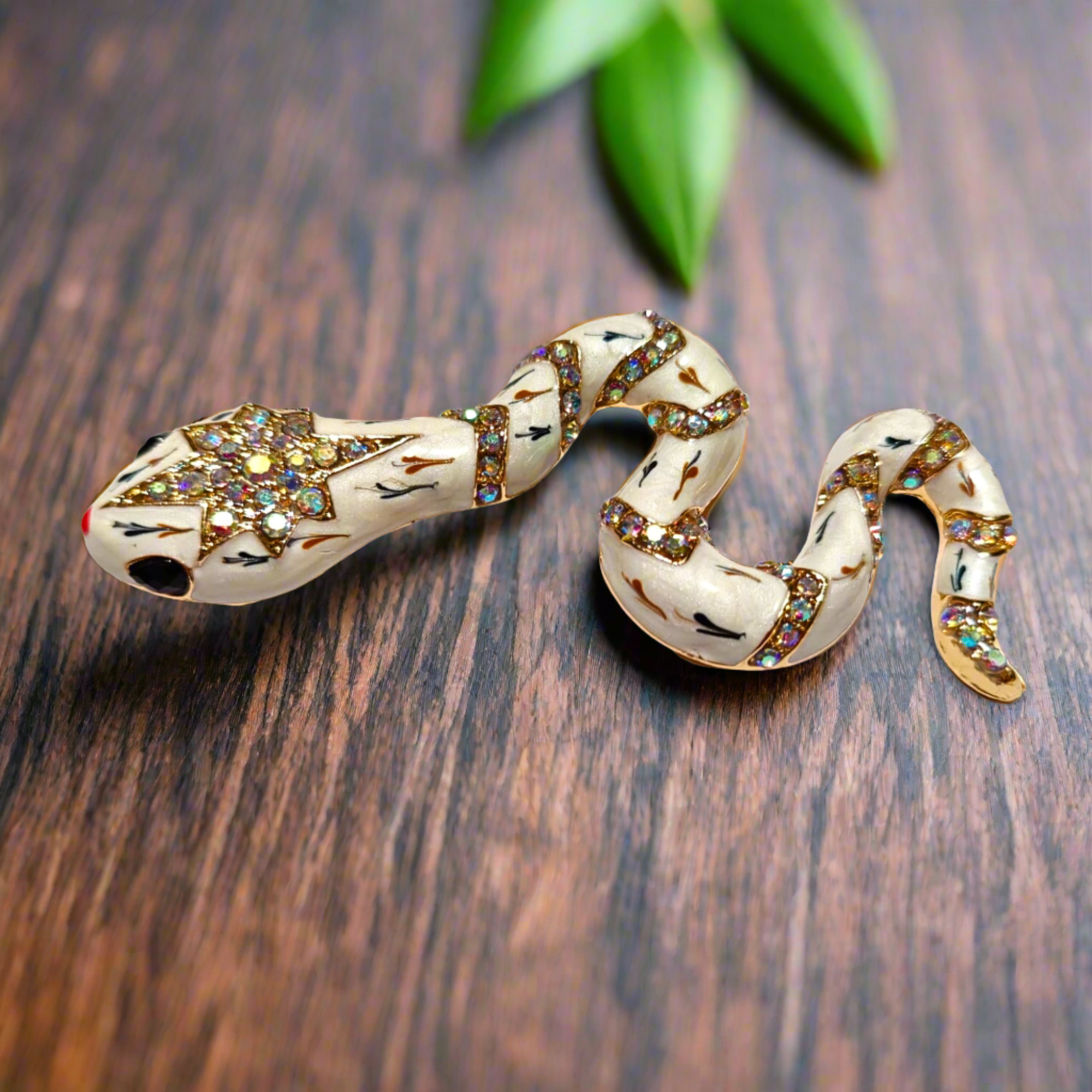 Jeweled Snake Lapel Pin