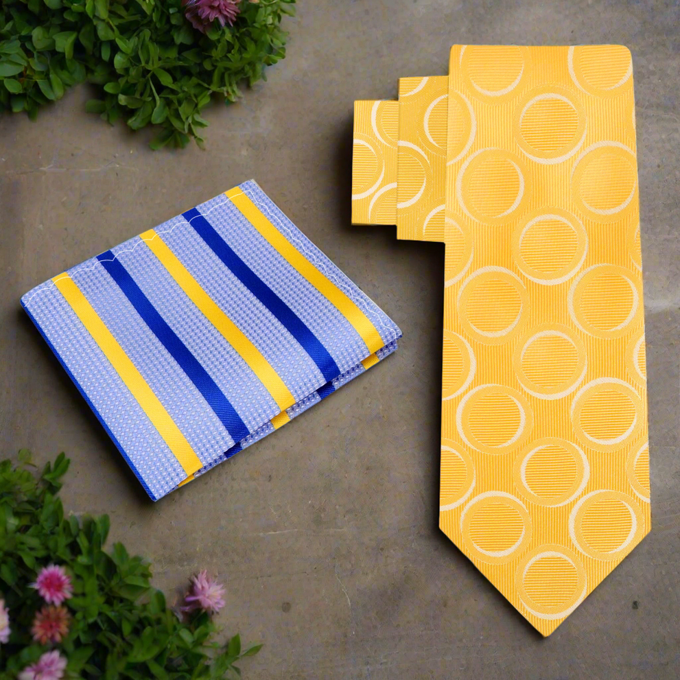 Yellow Rings Abstract Necktie
