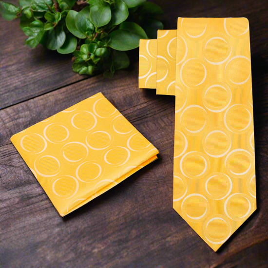 Yellow Rings Abstract Necktie
