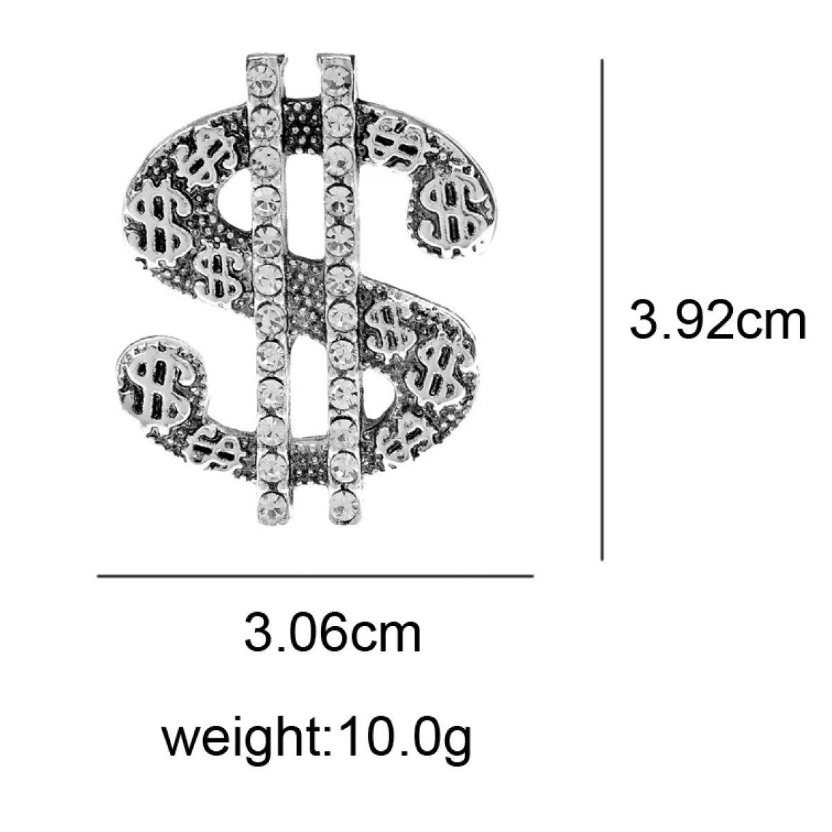 Money Sign Lapel Pin | Gold or Chrome Suit & Blazer Accessory