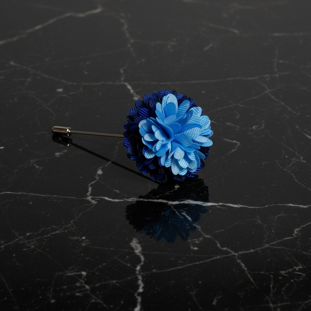 Blue/Light Blue Blossom Lapel Pin