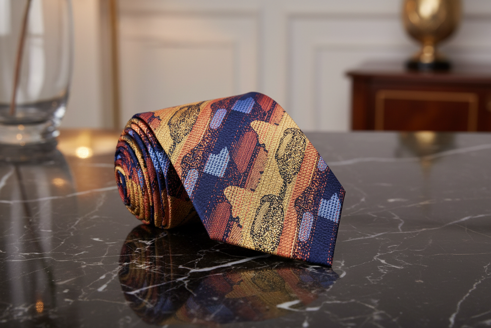 The Abstract Genesis Silk Necktie, Pocket Square