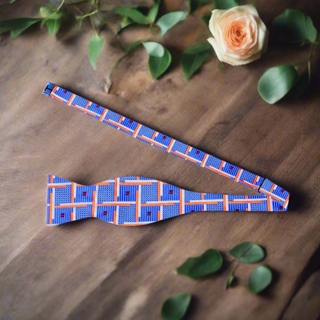 Inception Geometric Silk Self Tie Bow Tie