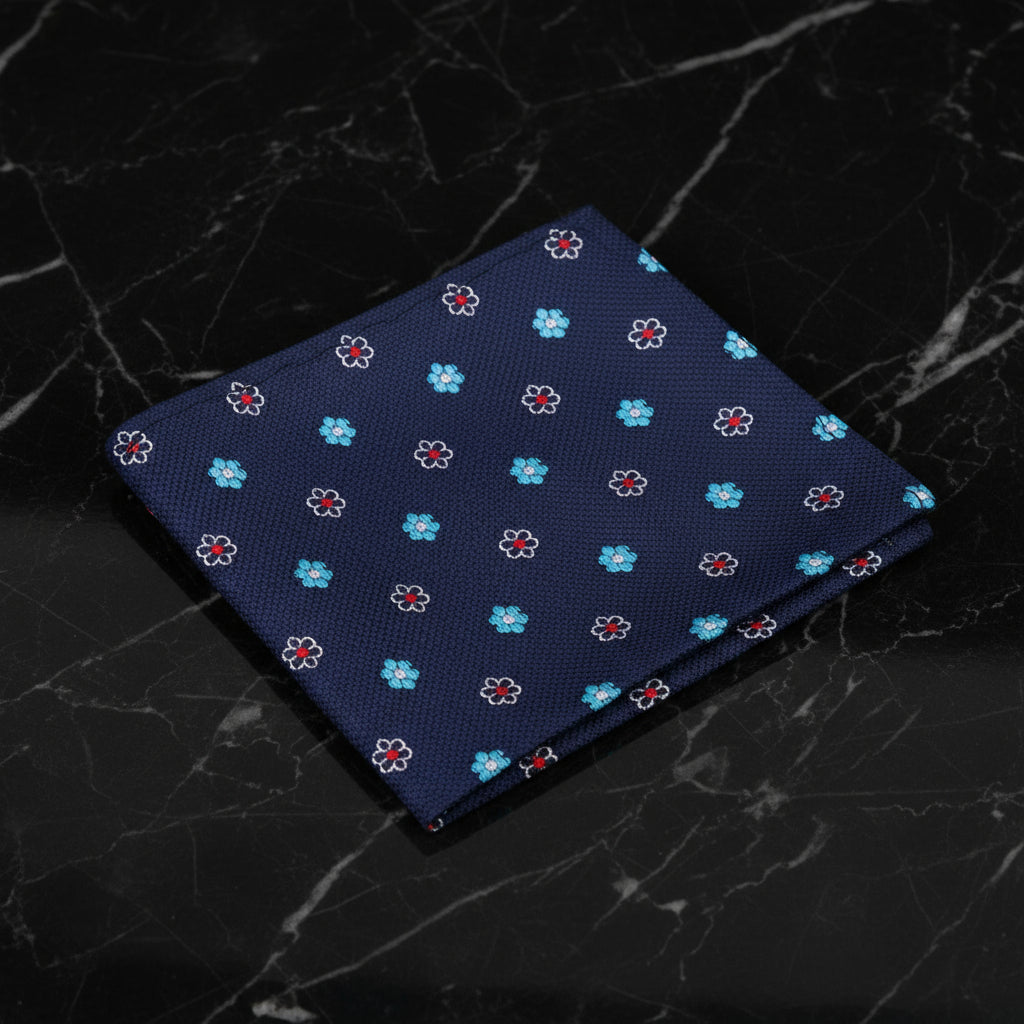 Blueberry Bouquet Flowers Pocket Square