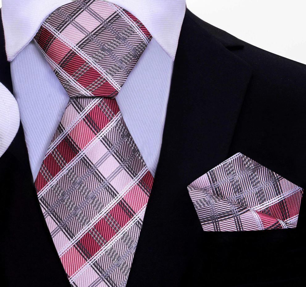 Crimson Matrix Plaid Necktie