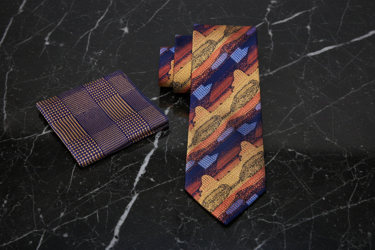 The Abstract Genesis Silk Necktie, Pocket Square