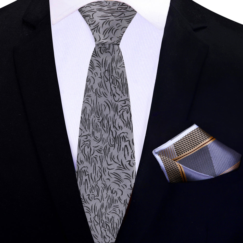 Eternal Grey Abstract Necktie