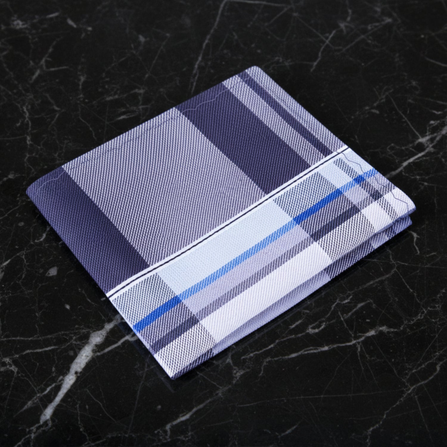 Grey & Light Blue Plaid Pocket Square | Clean Pattern, Easy Style