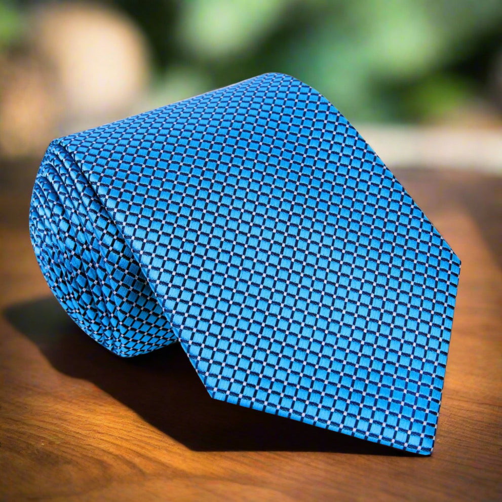 Gold Standard Geometric Silk Necktie, Pocket Square