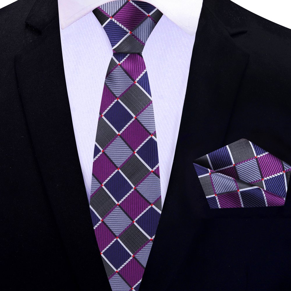 Crisp Cool Geometric Tie and Pocket Square
