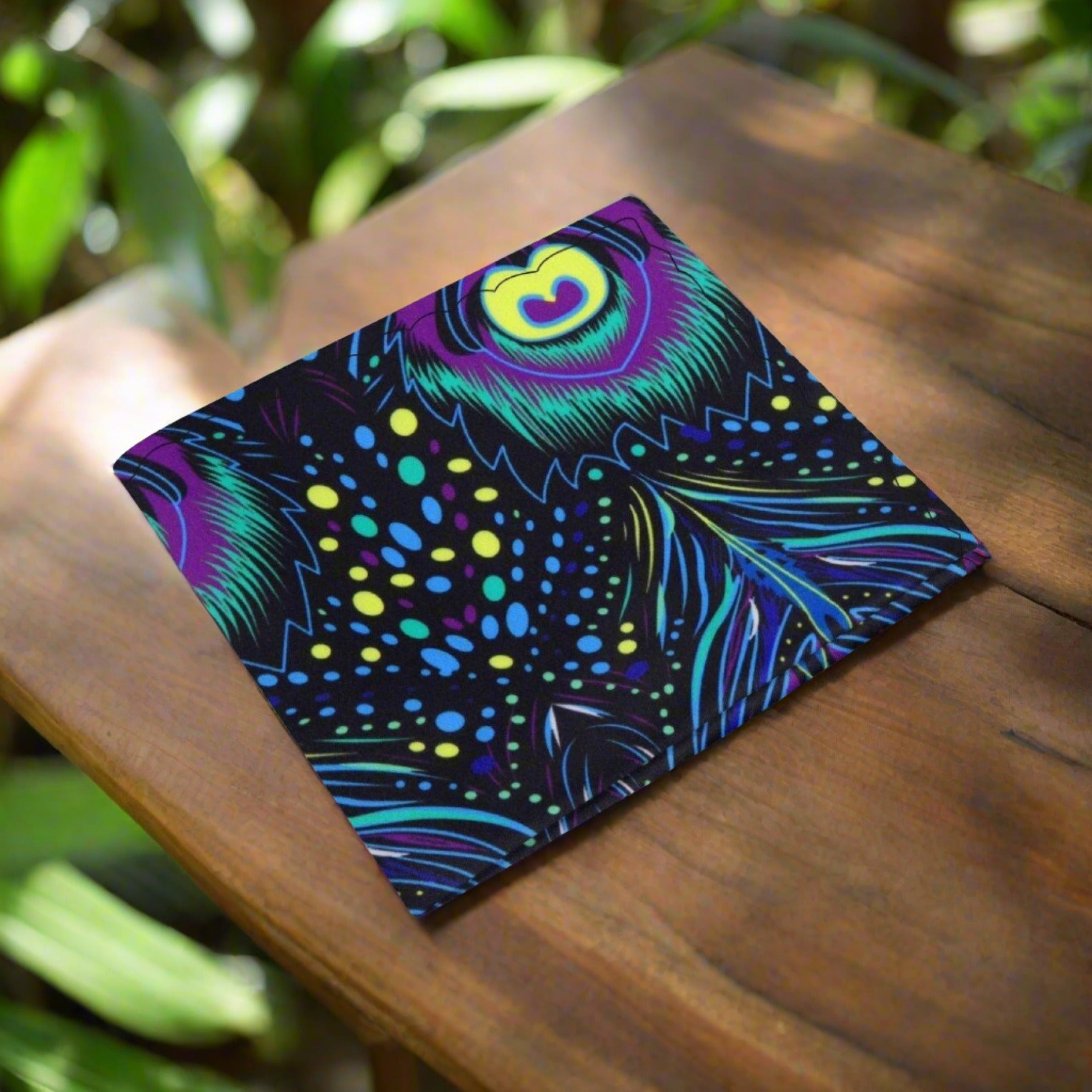 Midnight Peacock Pocket Square