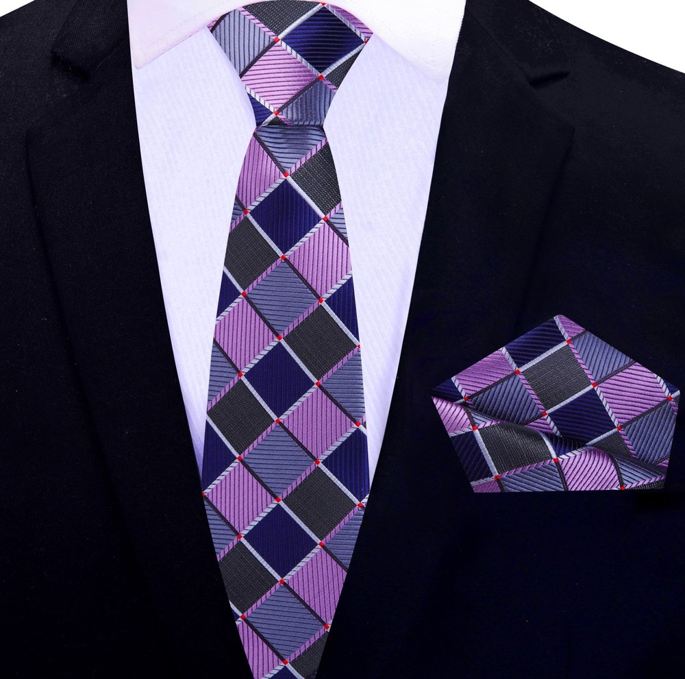 Crisp Cool Geometric Tie and Pocket Square