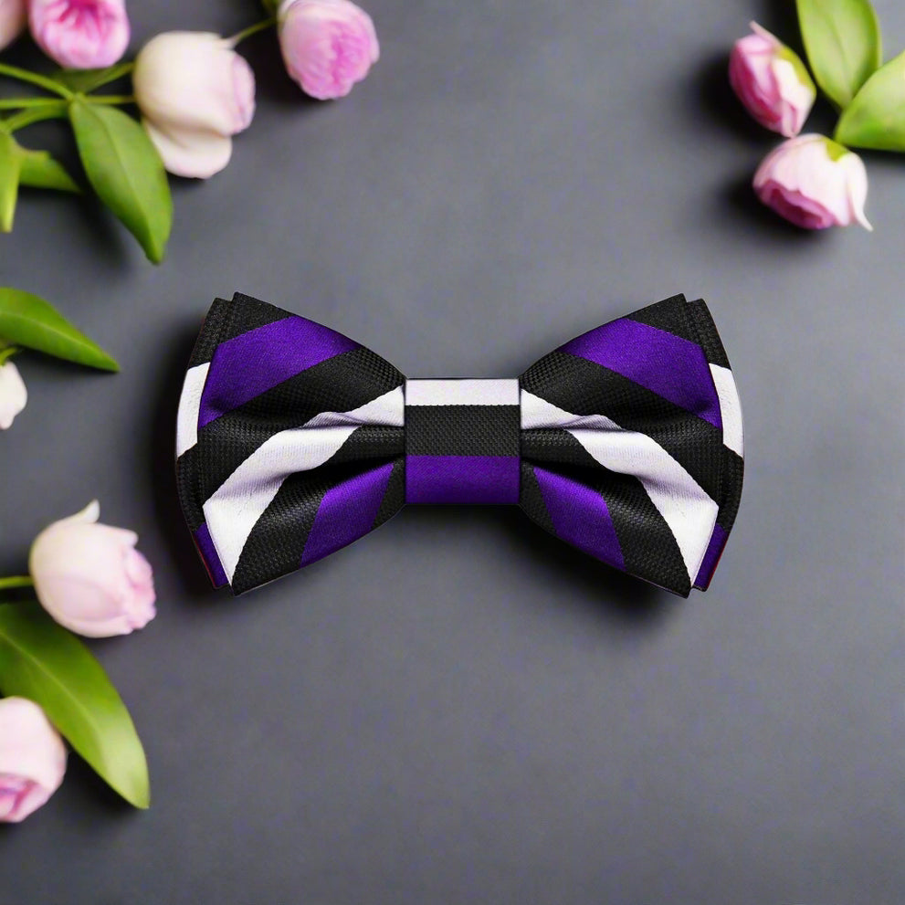 Stutter Step Stripe Bow Tie and Pocket Square