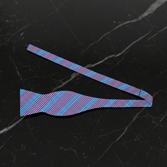 Purple & Blue Stripe Bow Tie