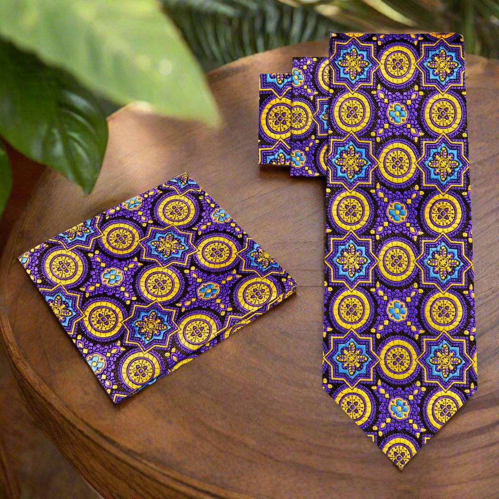 Shield of Copper Geometric Tie